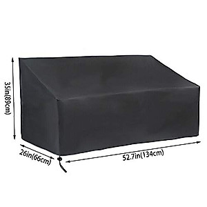 ConPus Waterproof Outdoor Bench Cover,Patio Seat Cover, Lounge Deep Chair Cover, Patio Loveseat Cover, Durable and Furniture Chair Cover, Large Seat Patio Chair Cover, Oxford Cloth Cover 53 x 26 x 35