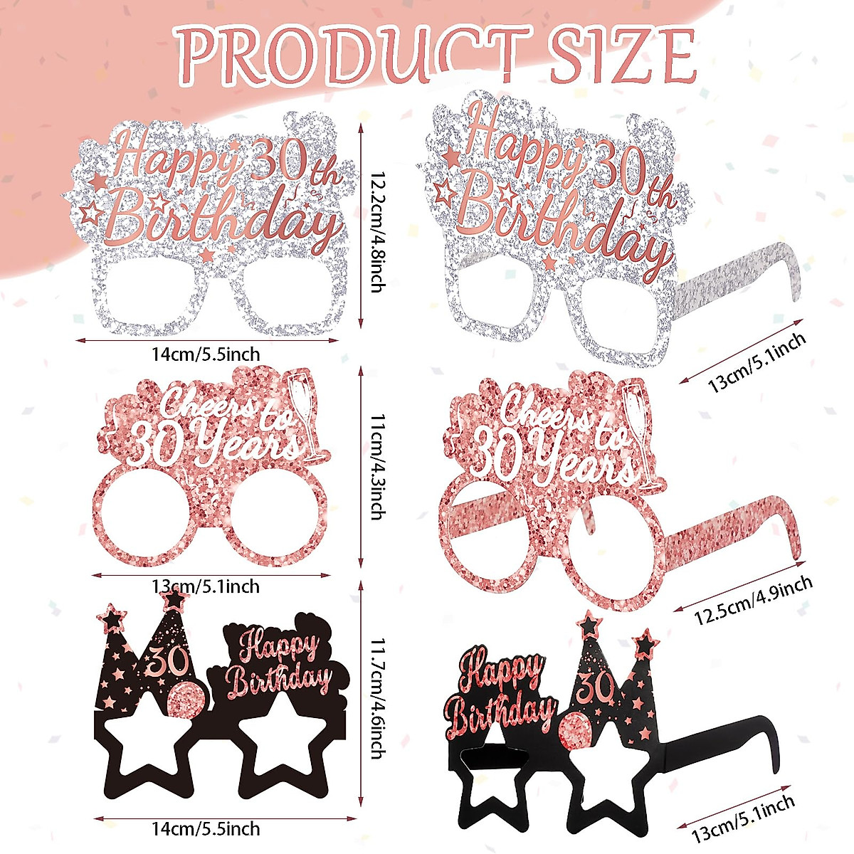 Faccito 36 Pcs 30th Birthday Decorations for Her Pink 30th Gifts for Women Photo Props 1995 Birthday Party Decorations Favor Supplies for Women