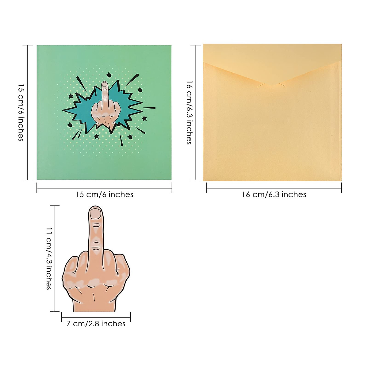 DS. DISTINCTIVE STYLE Funny Birthday Cards Middle Finger Pop Up Card Gag Gifts for Adults