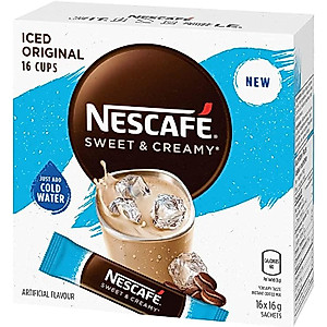 Nescafe Sweet & Creamy Iced Coffee, Instant Coffee Sachets, 16x16g {Imported from Canada}