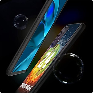 Personalized Name Number Custom Baseball Softball Water Fire Phone case for Samsung Galaxy A53 5G/A03S/A02S/A10E/A12/A13/A32/A33/A42/A51/A52/A71