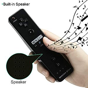 Built-in Motion Plus 2 in 1 Wireless Remote Controller Gamepad Joystick for Nintendo Wii/Wii U, w/Silicone Case & Hand Strap (Blue)