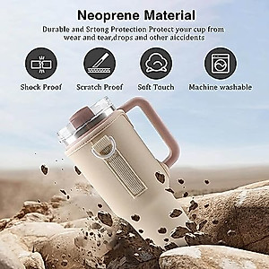 Stanley Cup Holder with Adjustable Shoulder Strap, Stanley Carrier Bag for 40oz Adventure Quencher & H2.0 Flowstate Tumbler with Handle, 40 Oz Tumbler Accessories Sleeve, Stanley Carrying Strap