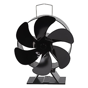 Ymiko 6 Blades Fireplace Fan Thermoelectric Wood Stove Fan Heat Powered Air Circulation for Home