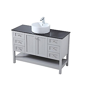 Elegant Kitchen and Bath 48 inch Vessel Sink Bathroom Vanity Cabinet - Gray