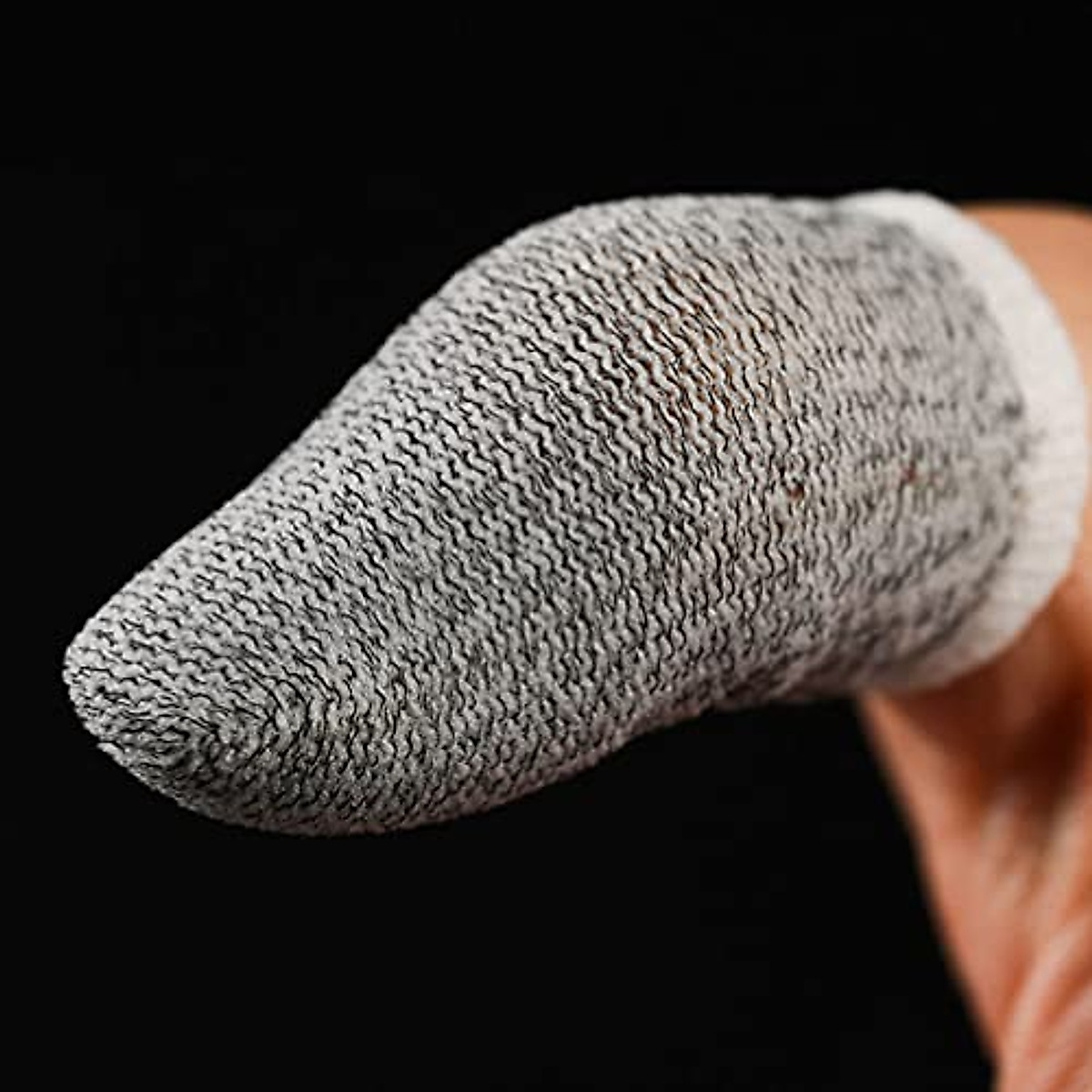 UKCOCO Gaming Finger Sleeves for Mobile Game- White Yellow Silver Fiber Game Sweat- Proof Finger Cot Mobile Controller Breathable Touchscreen, 6pcs