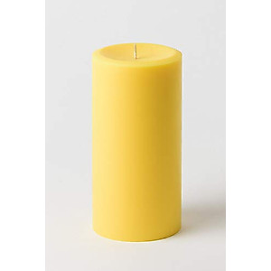 3" x 6" Hand Poured Solid Color Unscented Pillar Candles Set of 3 - (Yellow)