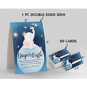 Diaper Raffle Tickets for Baby Shower Sign，Baby Shower Invitations with Diaper Raffle Cards - Baby gender neutral tickets(1 Sign with 50 Raffle Tickets) Toctose018