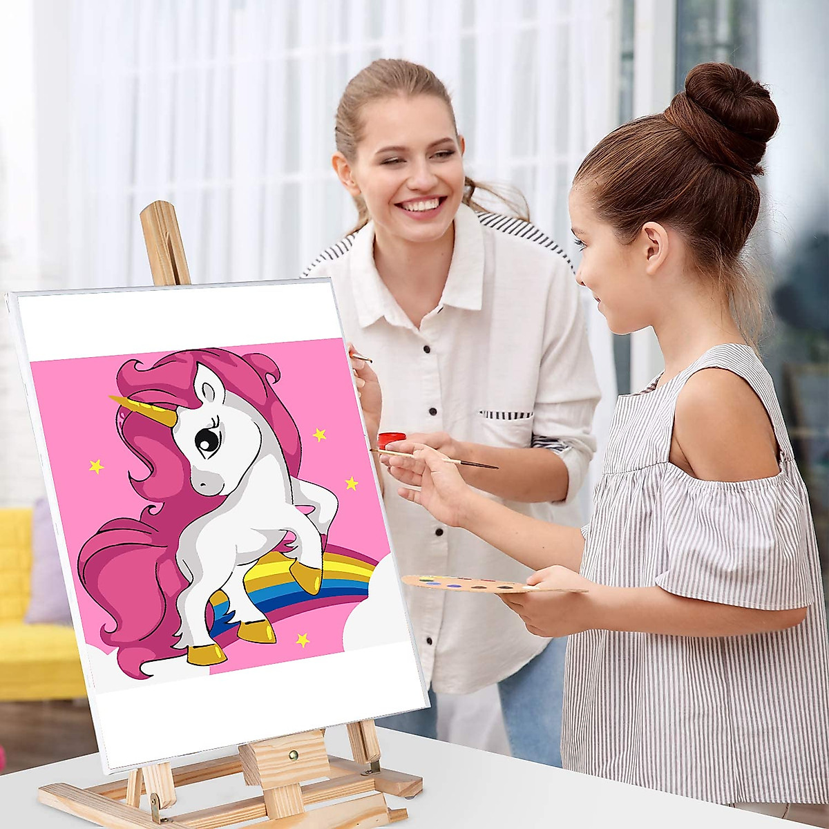 AOSGEDY 6 Pack Cartoon Paint by Numbers Kits Beginner DIY Paint by Numbers for Kids Ages 8-12 Acrylic Oil Painting Kits Paint by Number for Home Wall Decor 8X8inch