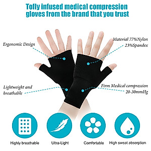 Geyoga 4 Pieces Unisex Wrist Thumb Support Sleeve Fingerless Wrist Gloves Compression Arthritis Gloves Sports Wrist Support Brace for Fatigue Sports Typing (Black, Nude, Small)