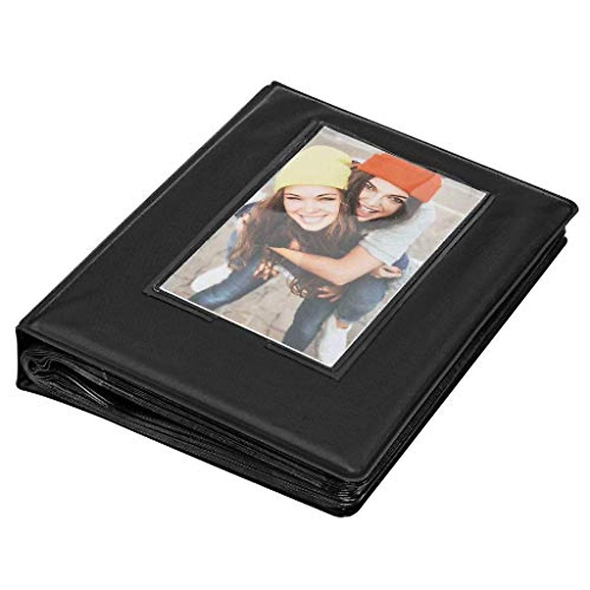 Zink 2x3 Photo Album 64-Pocket Mini Photo Album w/ Transparent Window Cover for 2”x3” ZINK Zero Ink Photo Paper Compatible with Kodak, Lifeprint, Polaroid, HP, Canon, Fujifilm 2x3" Photos, Black