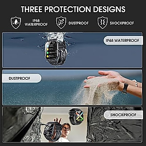 Smart Watch for Men Women(Dial/Answer Calls), Activity Trackers with Heart Rate/Sleep Monitor, 112 Sports Modes/IP68 Waterproof, 1.85" HD Touchscreen Fitness Watch Compatible with Android iOS, Black