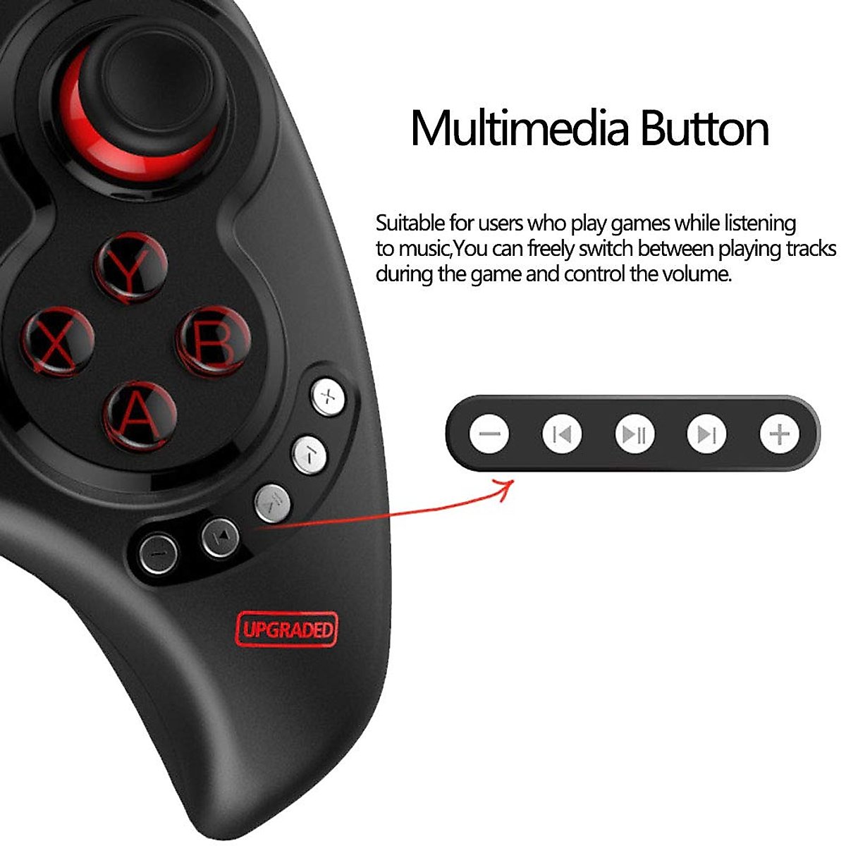 ipega PG-9023S Mobile Game Controller, Wireless 4.0 Gamepad PUBG Trigger Mobile Phone Telescopic Controller Joy Stick for iPhone Compatible with 5-10" iOS(iOS 11-13.3)/Android Phone PC Tablet TV Box