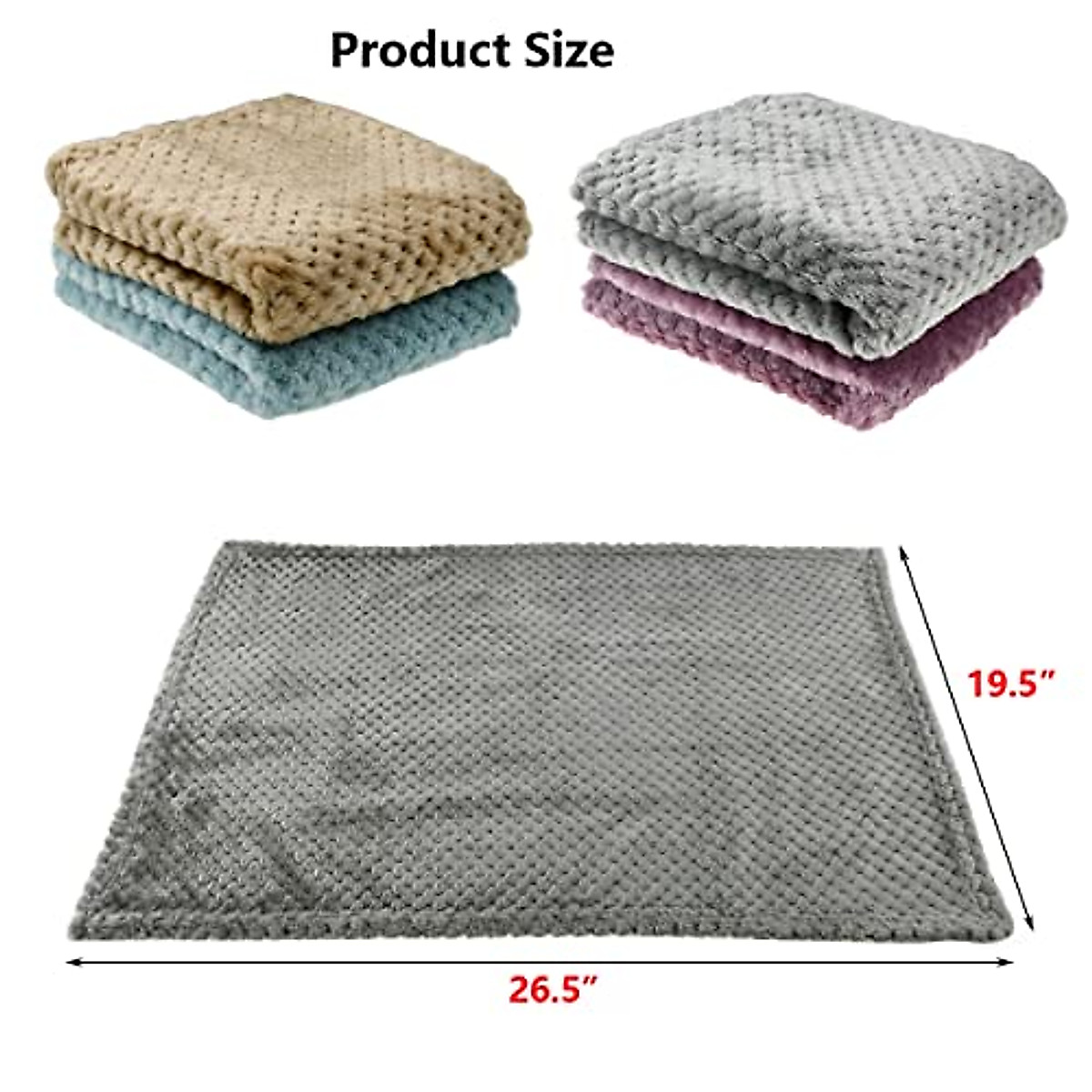 Vehomy 4Pcs Guinea Pig Blankets Hamster Flannel Blanket Bunny Blanket Cage Liners Small Pet Fleece Sleep Blankets Bedding Mats Bathe Towels for Hamster Guinea Pig Rabbit Kitten Chinchilla Hedgehog