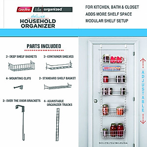Grayline 410248, Deluxe Back of Door/Wall Storage System, White
