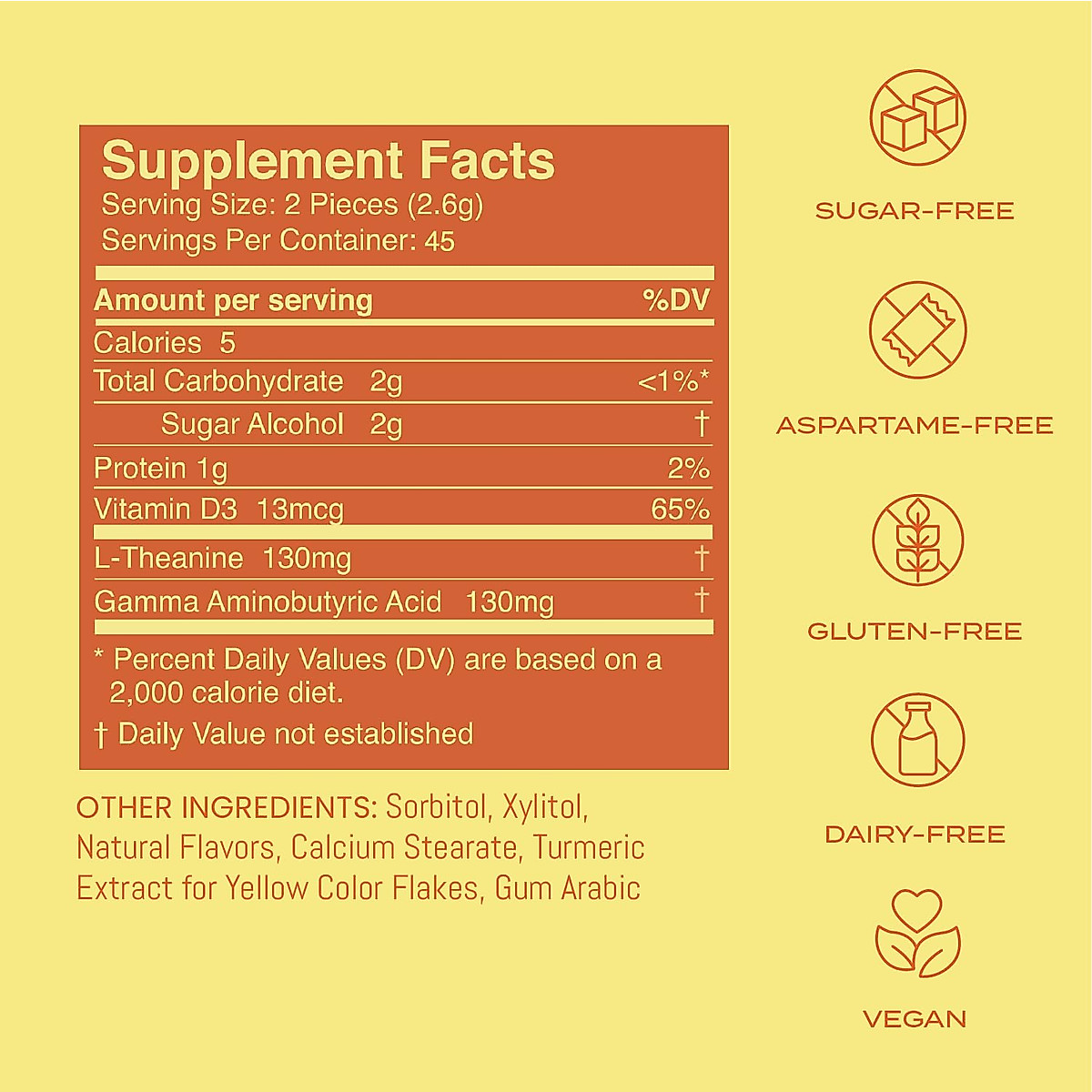 NeuroGum Calm & Clarity Mints (90 Pieces) - Sugar Free with L-theanine + GABA + Vitamin D3 - Nootropic Brain Supplements for Memory - Enhances Calm, Stress Relief for Men & Women - Honey Lemon