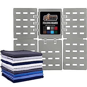 Gorilla Grip Shirt Folding Board, Easy Fast T-Shirt and Clothes Folder, Adult Clothing, Durable Plastic Organizer, Compact for Travel, Laundry Boards, Tshirt Flipfold Tool, Gray