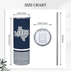 LANJAO Tumbler 20oz Straight Skinny Car Cups With Insulated Cup Sleeve Portable Handle, Sports Travel Coffee Mug, Stainless Steel, Insulated,Classic Collection Gifts for Men Women Fans