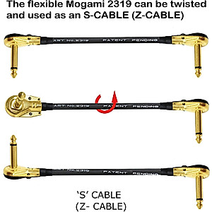 WORLDS BEST CABLES 6 Units - 6 Inch -Pedal, Effects, Patch, instrument cable CUSTOM MADE made using Mogami 2319 wire and Eminence Gold Plated ¼ inch (6.35mm) R/A Pancake type Connectors