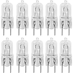 Value 10 Pack G8 100W 120V Dimmable Halogen Light Bulb Replacement Puck Lighting 120 Volt Under Counter Mount Fixture Cabinet Range Kitchen Pendant Shelf Lamp 2 Prong Clear Lense 100 Watt Warm White