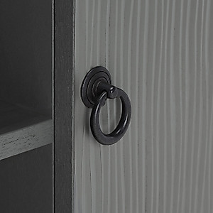 SAFAVIEH Home Collection Aliyah Distressed Grey 2-Door 1-Shelf Entertainment Media Stand up to 55" Flatscreen TV