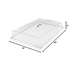 CFS SC2507 Acrylic Pastry Tray Cover, 24.37" Length x 16.62" Width x 4" Height, Clear