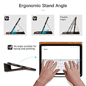 BloxFlag Case for iPad Pro 12.9 6th/5th/4th/3rd Generation with Card Pocket/Pencil Holder/Typing Angle Auto Sleep/Wake iPad Pro 12.9 2022/2021/2020/2018 Vegan Leather Cover (Brown)