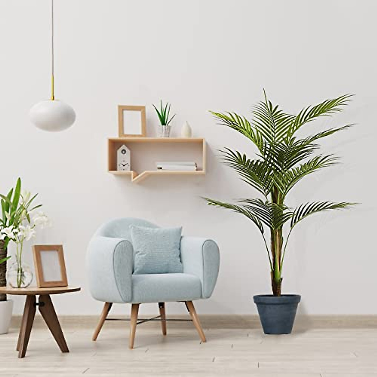 SeelinnS Artificial Trees Artificial ​Palm Tree Artificial Plants for Home Decor Indoors and Outdoors 4FT Fake Plants Tall Artificial Plants with 14 Artificial Leaves and Plastic Nursery Pot (2 Pack)