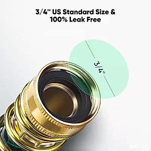 tiandao qin Garden Hose Extension Adapter 3/4" Brass Hose Spring Flexible Hose Protector,Garden Hose Extender Hose Protector 4PC with 8 Washer for Winterize RV Motorhome Boat Camper Travel Trailer