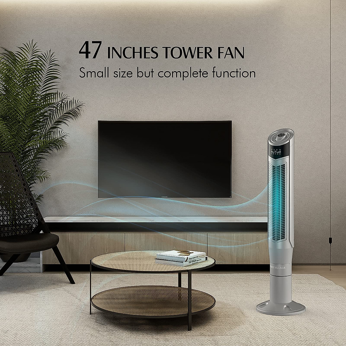 FREE VILLAGE TOWER FAN 5304-SILVER 47＂