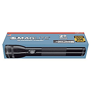 Maglite Heavy-Duty Incandescent 2-Cell D Flashlight in Display Box, Black