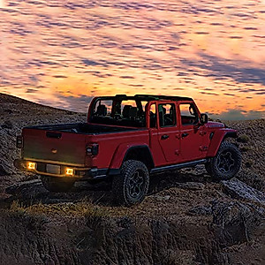 MICTUNING S1 Flush Mount Amber Led Pods Light - 20W Off Road Combo Driving Lights with Amber Marker Light for Offroad Truck Pickup ATV UTV SUV, Patent Pending (2pcs)