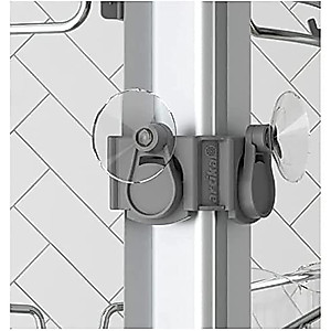 Artika Neptune SC-NEP3-C Extendable Shower Caddy with 1 Mirror and Adjustable Racks and Shelves, Stainless Steel