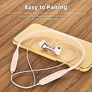 SoundMAGIC S20BT Neckband Bluetooth Headphones Wireless Earphones HiFi Stereo in Ear Headset with Microphone Lightweight Sports Earbuds Long Playtime Stable Connection Pink