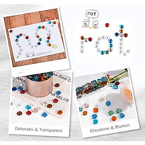 ABSOFINE Glass Gems, 900g Blended Fire Glass Beads,Colour Glass Stones Flat Bottom Beads for Home Decorative Art Craft Vase Filler(About 200 PCS)