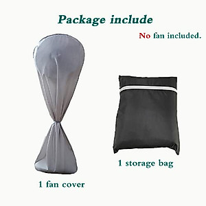 WINCOVER Fan Cover Fan Covers Outdoor Pedestal Fan Cover Waterproof House Fan Dust Cover Indoor Fan Cover Outdoor Standing Fan Covers Outdoor Pedestal Fan Covers (Gray)