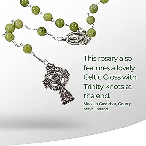 Biddy Murphy Connemara Marble Celtic Cross Rosary Beads Handcrafted in Ireland
