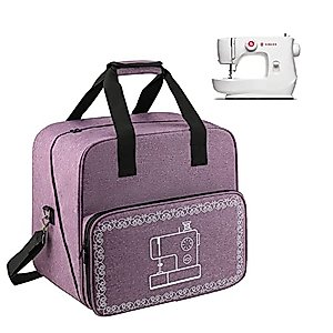 WITSTEP Sewing Machine Case Compatible with Singer/KPCB Mini Sewing Machine and Accessories, Portable Travel Tote Bag with Removable Bottom Pad, Adjustable Shoulder Strap & Multiple Pockets