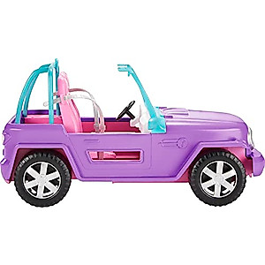 Barbie Toy Car, Purple Off-Road Vehicle with 2 Pink Seats and Treaded, Rolling Wheels