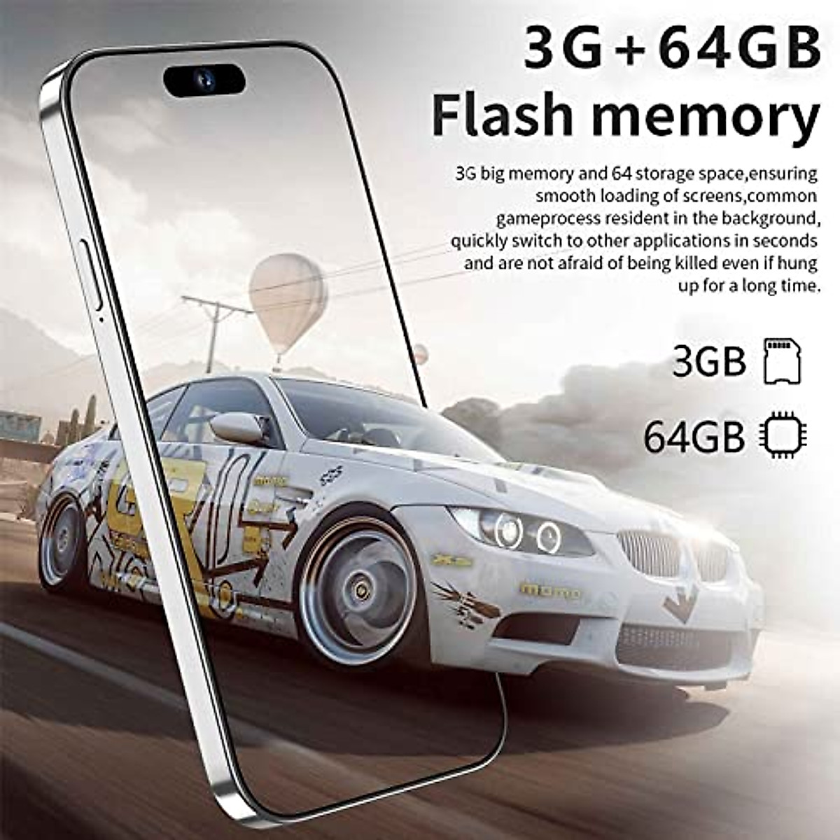 ExAchat G14 Pro MAX Unlocked Cell Phones, 6.82-inch HD Screen Phone, 3+64G Dual SIM Phone with A 128G Memory Card for Android 10 (Four Colors to Choose from) (Gold)