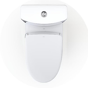 TOTO WASHLET - Aquia IV Two-Piece Elongated Dual Flush 1.28 and 0.9 GPF Toilet and Contemporary WASHLET S7 Contemporary Bidet Seat, Cotton White - MW4464726CEMGN#01