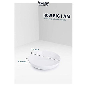 Sweese Porcelain Dinner Plates - 11 Inch and Salad Pasta Bowls - 22 Ounce and Cereal Bowls - 18 Ounce, Set of 6, White