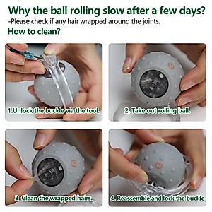 Sofolor Motion Activate Interactive Cat Toys - Automatic Moving Ball Toys for Indoor Cats, Self Rotating Ball with Lights, Electric Cat Mice Toys, USB Rechargeable, Auto On/Off