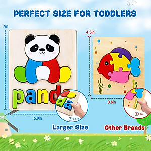 BOZE SUPOD Toddler Puzzles,Wooden Puzzles for Todder 1 2 3 Years Old Boys Girls Eco Friendly Wooden Toys Educational Preschool Gift for Kids(6 Pack)