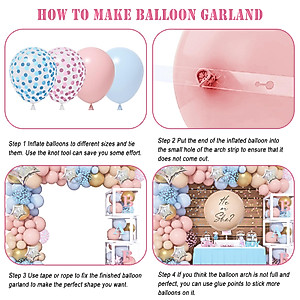 Amandir 164PCS Gender Reveal Baby Boxes Balloon Decorations, Gender Reveal Balloon Garland Kit 4pcs Baby Boxes with Letters (A-Z+Baby) for Baby Shower Birthday He or She Gender Reveal Party Supplies