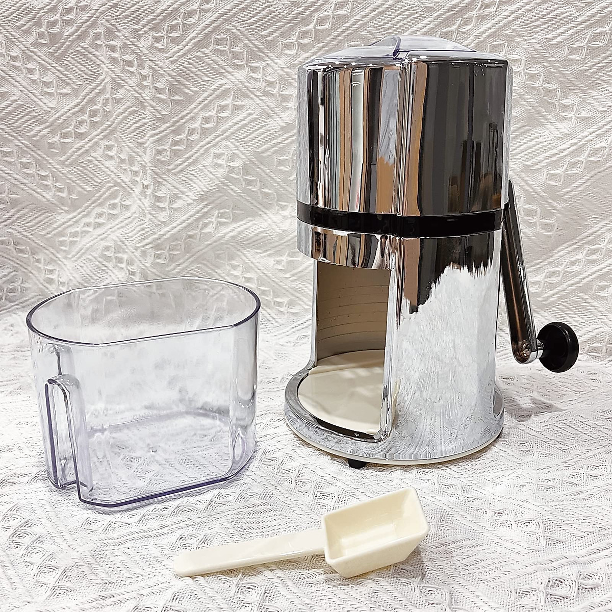 Luvitory Ice Crusher Machine for Home, Crushed Ice Maker, Easy to Use Shaved Ice Machine for Ice cube Drinks