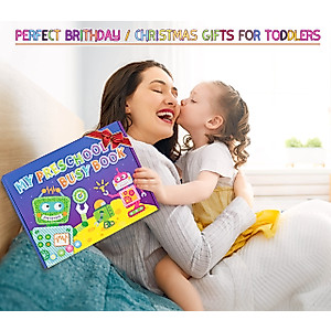 Busy Book, Montessori Toys for Toddlers, Preschool Learning Activities for Kids, Autism Educational Learning Book with 12 Themes, Sensory Toys Busy Board for Kids