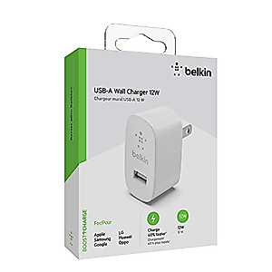 Belkin USB Charger 12W (USB Wall Charger for iPhone, iPad, AirPods, Samsung Galaxy, Google Pixel, More) iPhone Charger, Pixel Charger (WCA002dq)