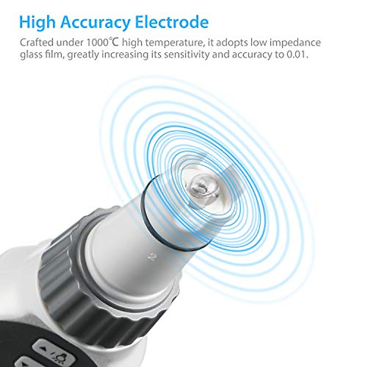 Dr.meter pH Meter, Upgraded 0.01 Resolution High Accuracy PH Tester with Backlit Two-Color LCD Display and ATC, 0-14pH Measurement Range with Data Hold Function Digital pH Tester Pen-PH838