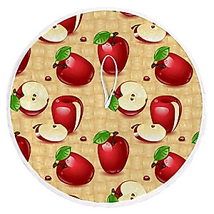 cfpolar Kitchen Hand Towels with Hanging Loop, Hand Towels for Bathroom, Soft Absorbent Round Hand Towels for Kitchen Bathroom Kitchen (19 in, Apples)